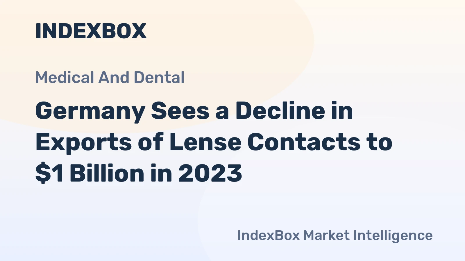 Germany Sees a Decline in Exports of Lense Contacts to $1 Billion in 2023.