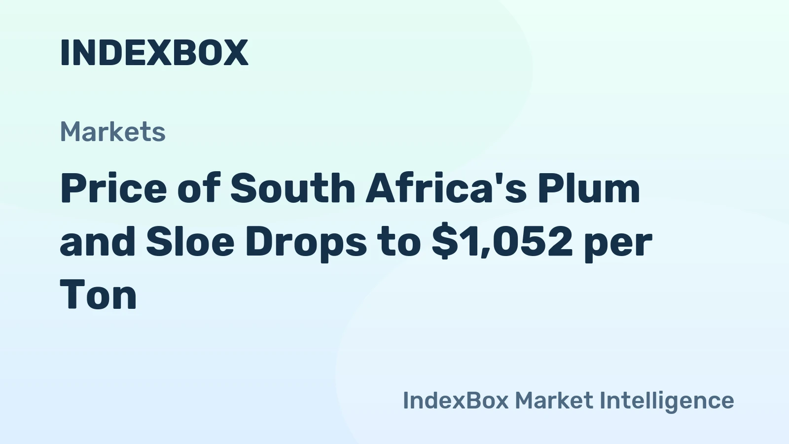 Price of South Africa's Plum and Sloe Drops to $1,052 per Ton