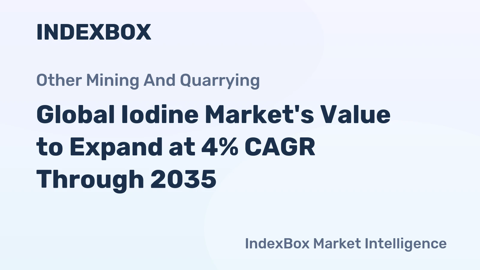 Global Iodine Market's Value to Expand at 4% CAGR Through 2035