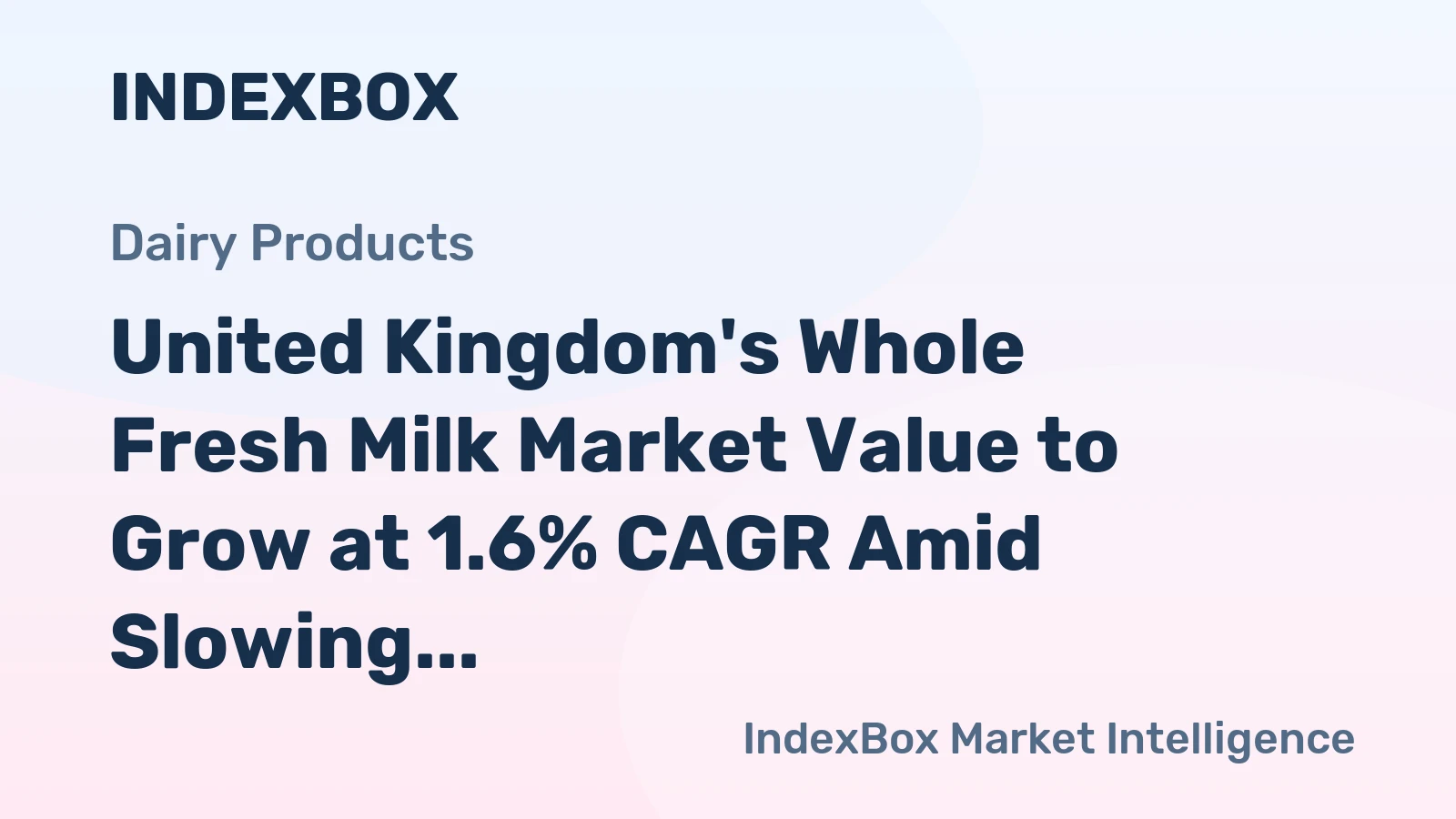 United Kingdom's Whole Fresh Milk Market Value to Grow at 1.6% CAGR Amid Slowing Volume Expansion