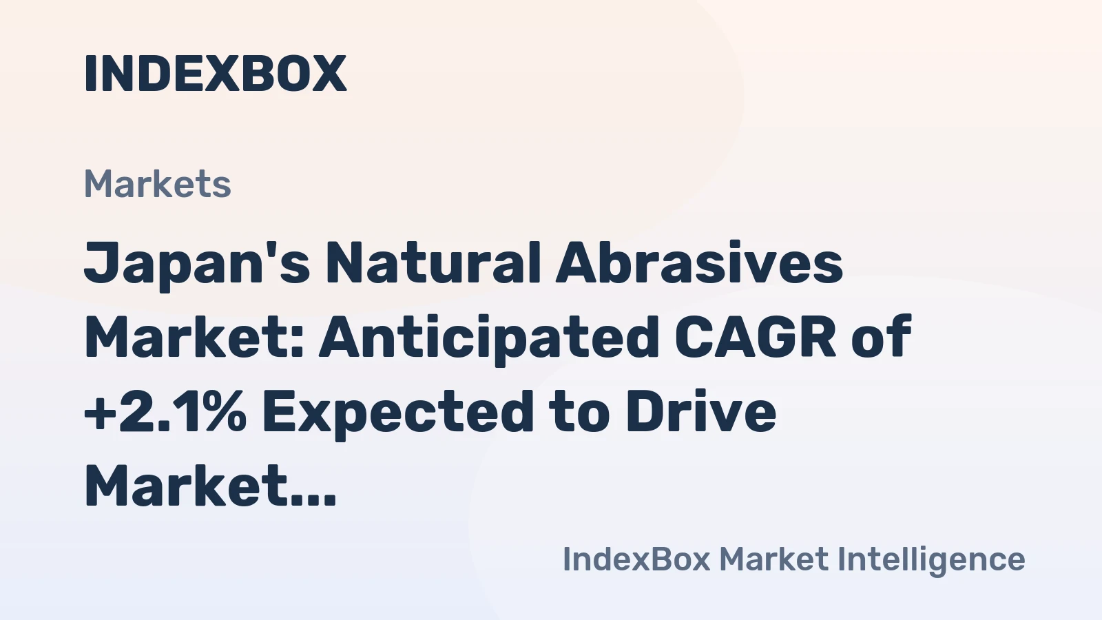 Japan's Natural Abrasives Market: Anticipated CAGR of +2.1% Expected to Drive Market Volume to 4.8M Tons by 2035