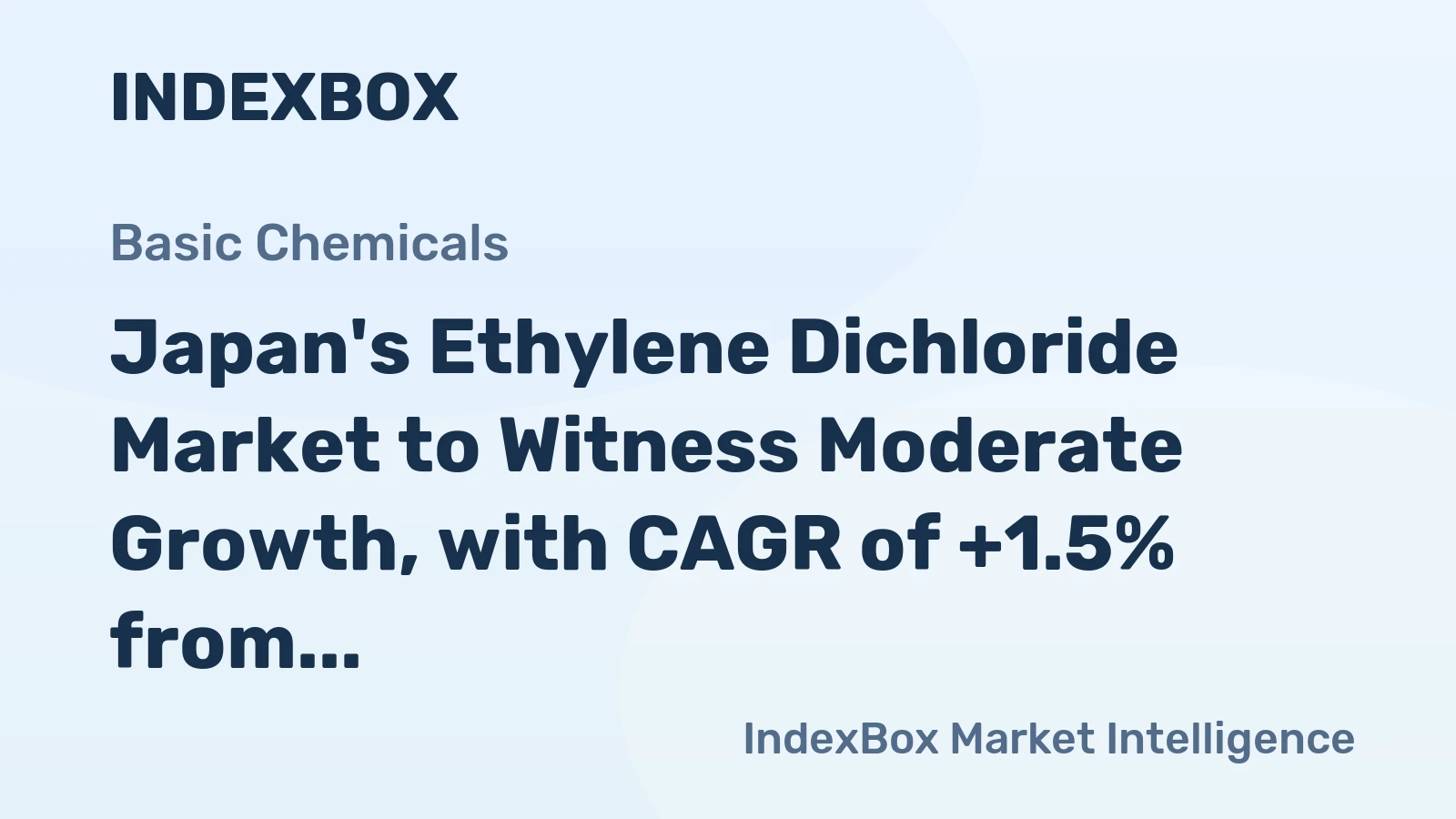 Japan's Ethylene Dichloride Market to Witness Moderate Growth, with CAGR of +1.5% from 2024 to 2035