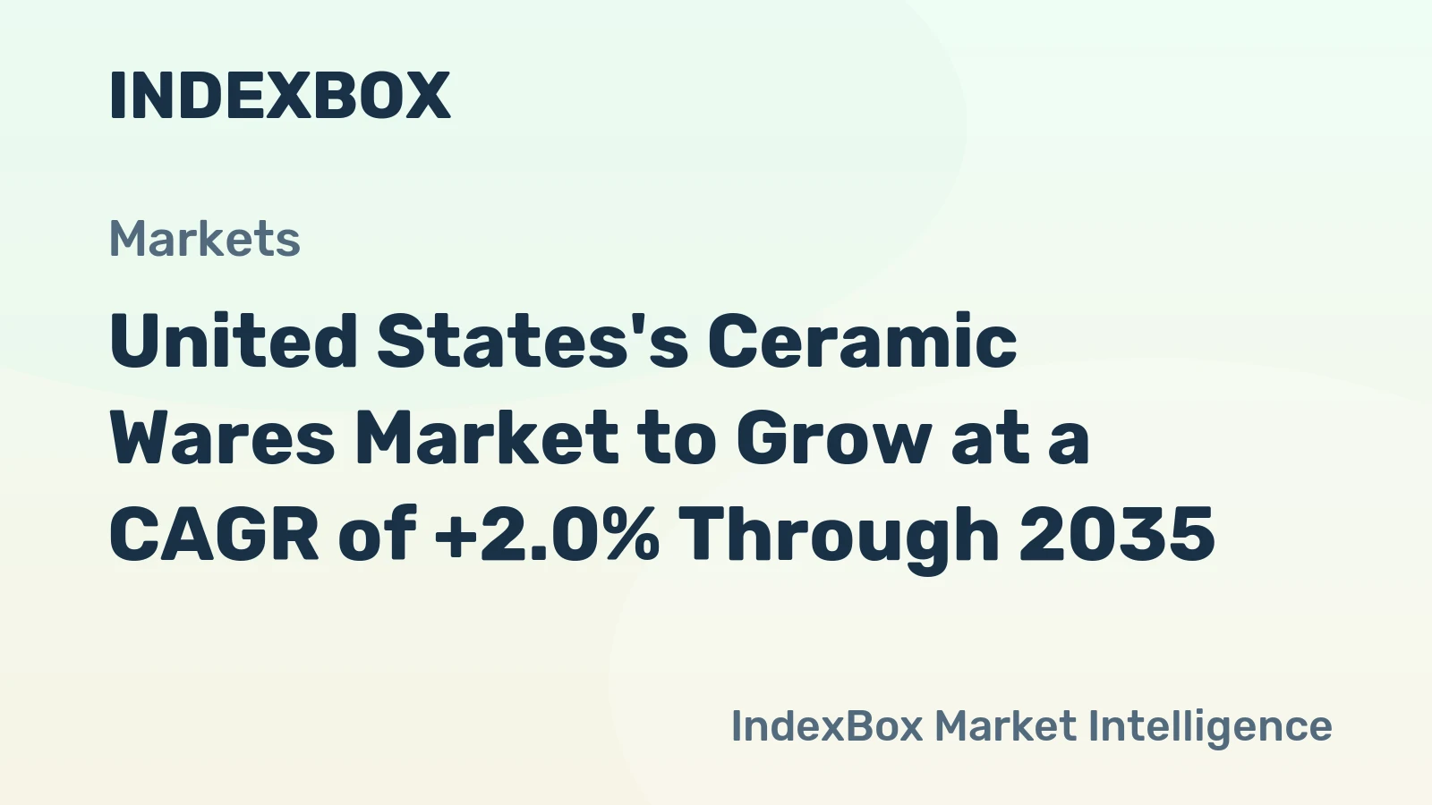 United States's Ceramic Wares Market to Grow at a CAGR of +2.0% Through 2035