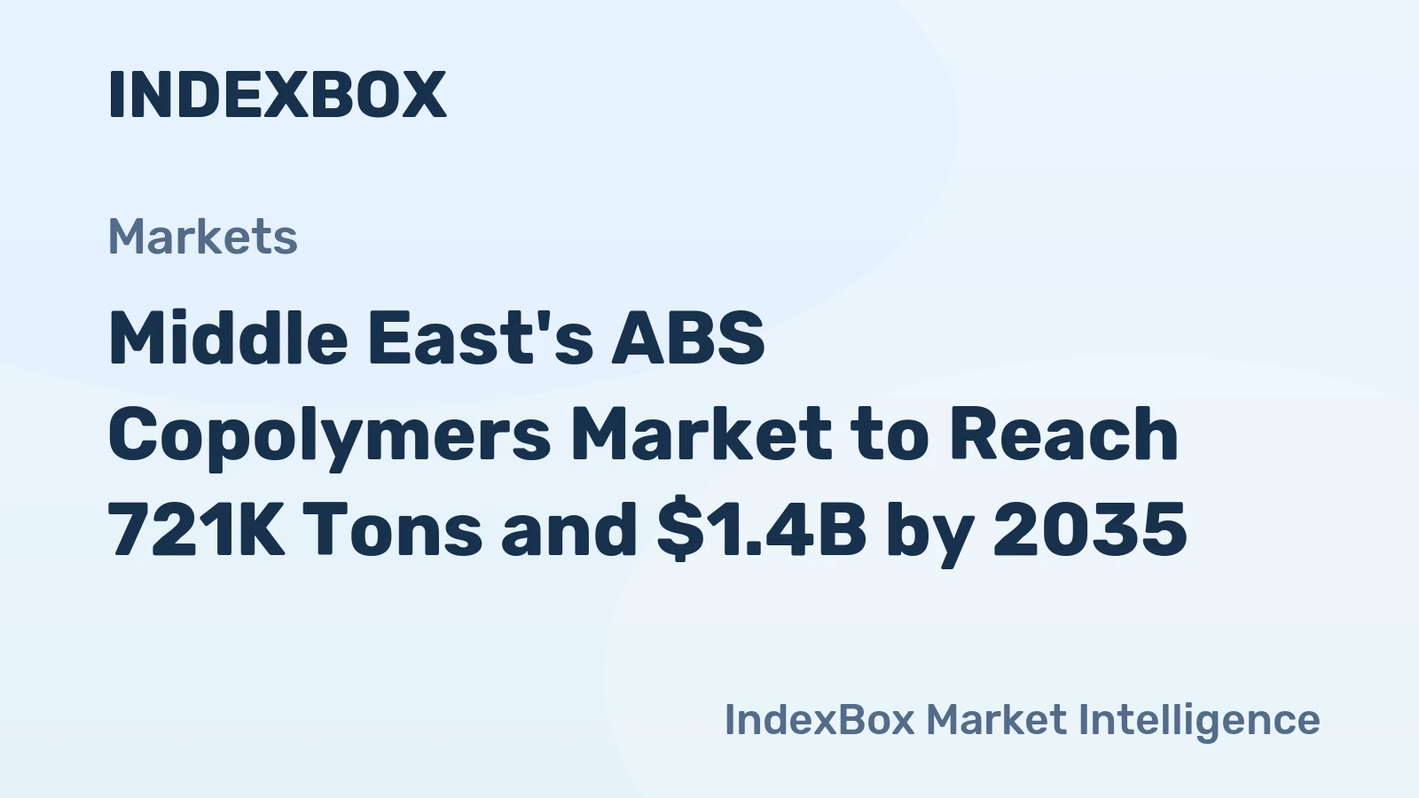 Middle East's ABS Copolymers Market to Reach 721K Tons and $1.4B by 2035
