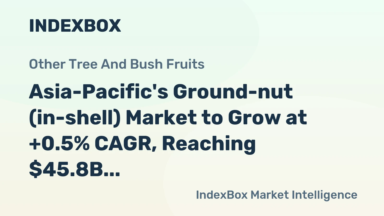 Asia-Pacific's Ground-nut (in-shell) Market to Grow at +0.5% CAGR, Reaching $45.8B by 2035