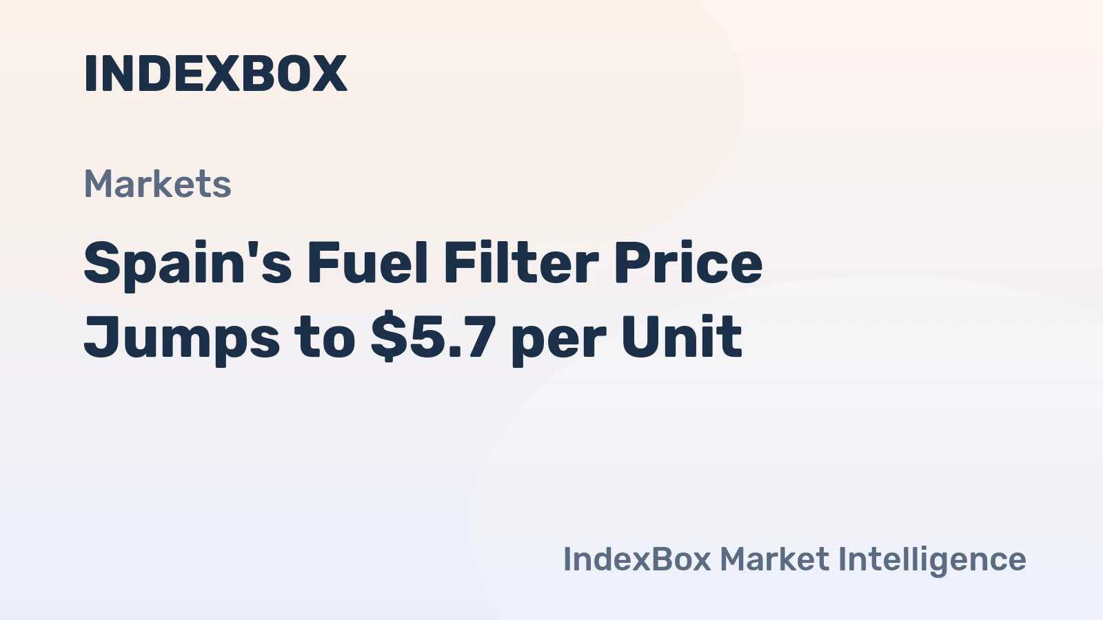 Spain's Fuel Filter Price Jumps to $5.7 per Unit