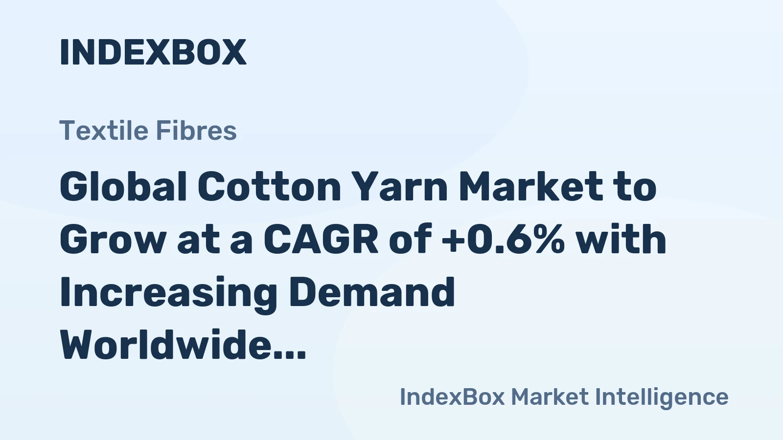 Global Cotton Yarn Market to Grow at a CAGR of +0.6% with Increasing Demand Worldwide