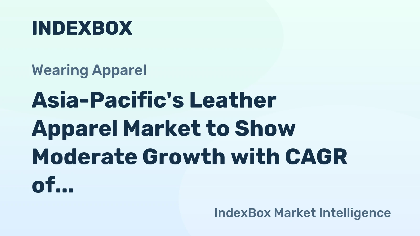 Asia-Pacific's Leather Apparel Market to Show Moderate Growth with CAGR of +2.7% from 2024 to 2035
