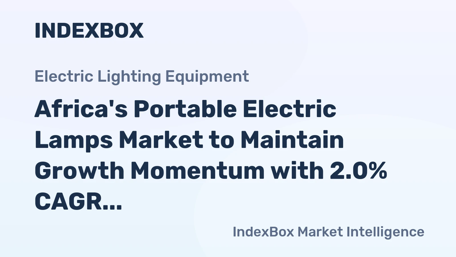 Africa's Portable Electric Lamps Market to Maintain Growth Momentum with 2.0% CAGR through 2035