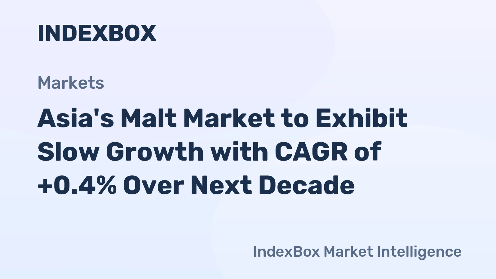 Asia's Malt Market to Exhibit Slow Growth with CAGR of +0.4% Over Next Decade