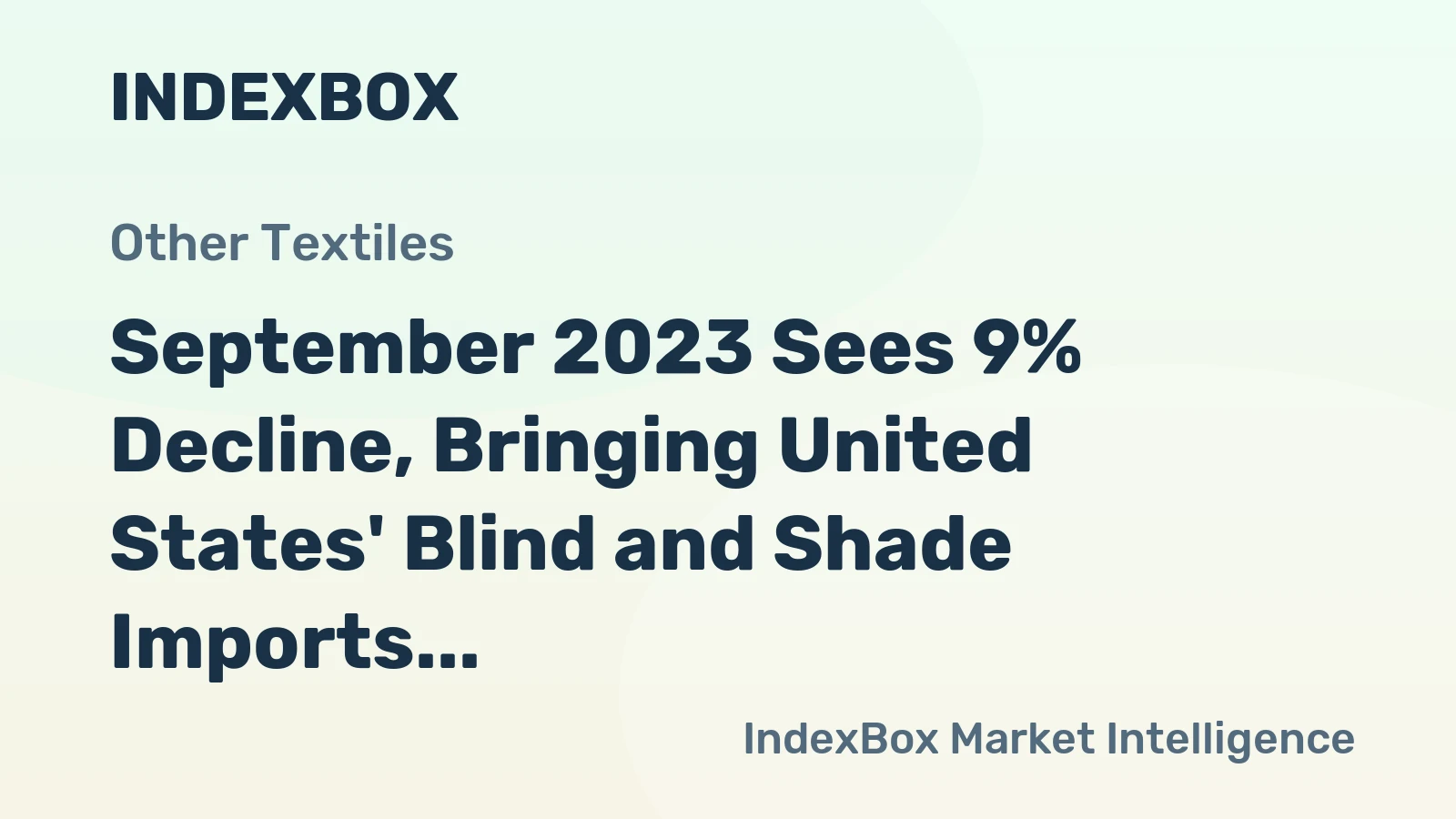 September 2023 Sees 9% Decline, Bringing United States' Blind and Shade Imports Down to $143M