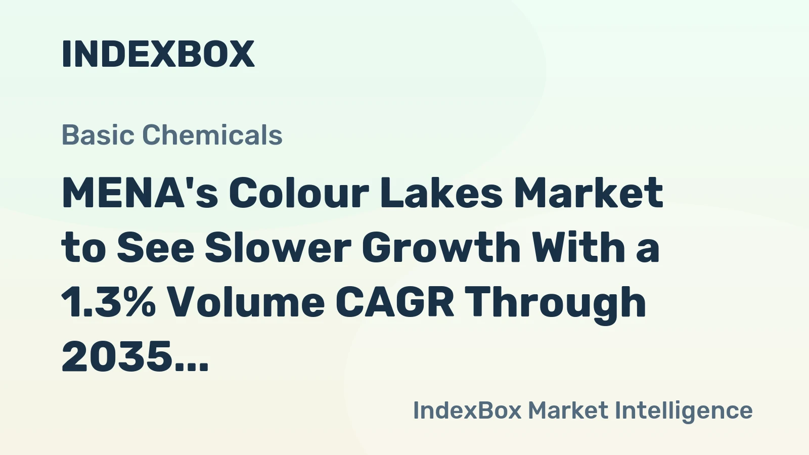 MENA's Colour Lakes Market to See Slower Growth With a 1.3% Volume CAGR Through 2035
