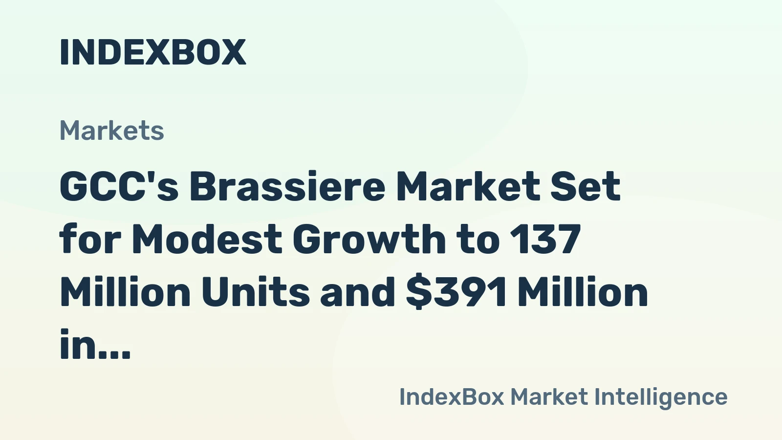 GCC's Brassiere Market Set for Modest Growth to 137 Million Units and $391 Million in Value