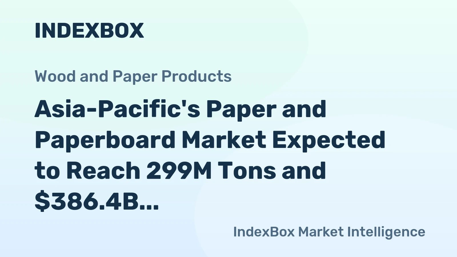 Asia-Pacific's Paper and Paperboard Market Expected to Reach 299M Tons and $386.4B by 2035