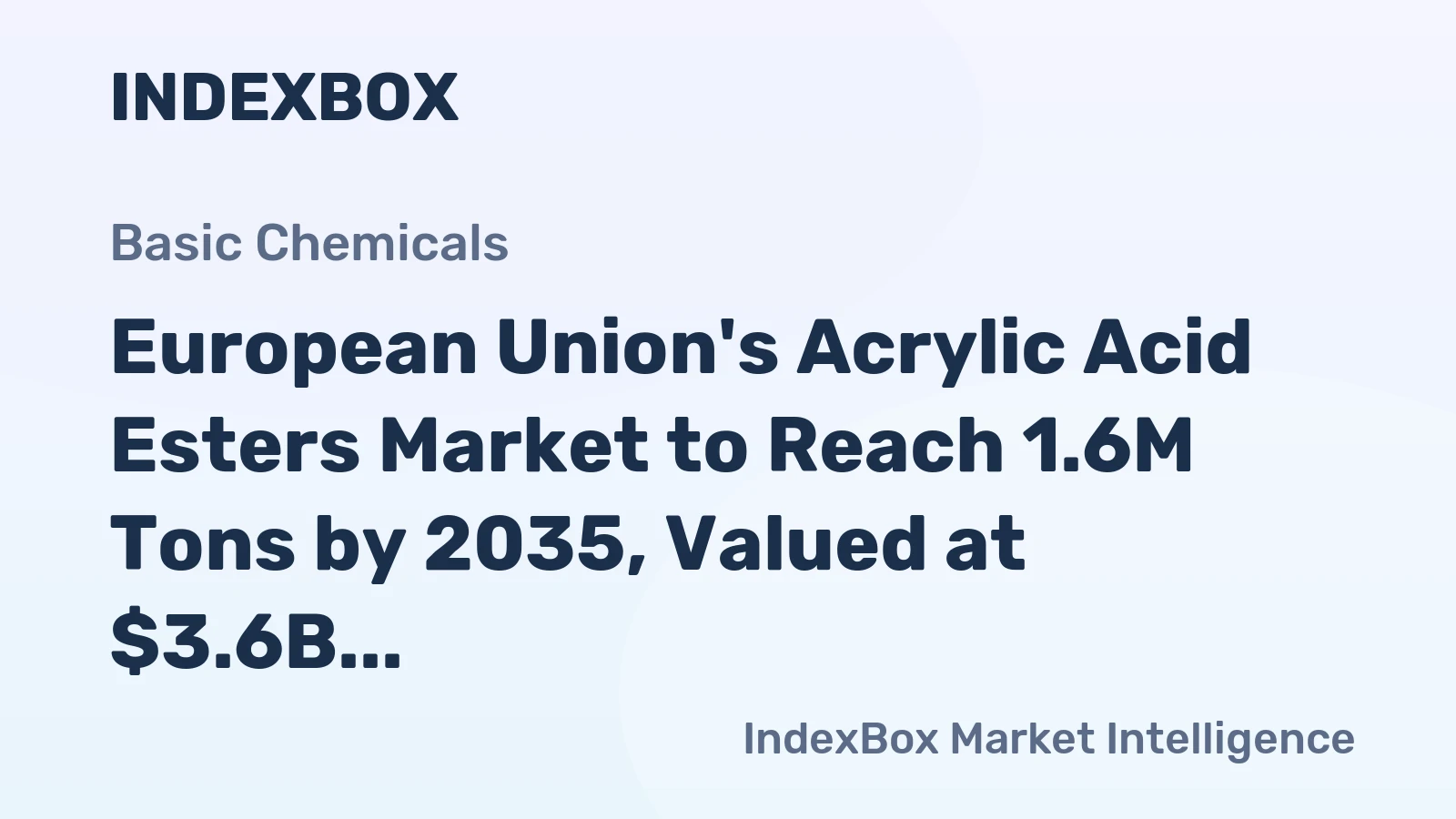 European Union's Acrylic Acid Esters Market to Reach 1.6M Tons by 2035, Valued at $3.6B