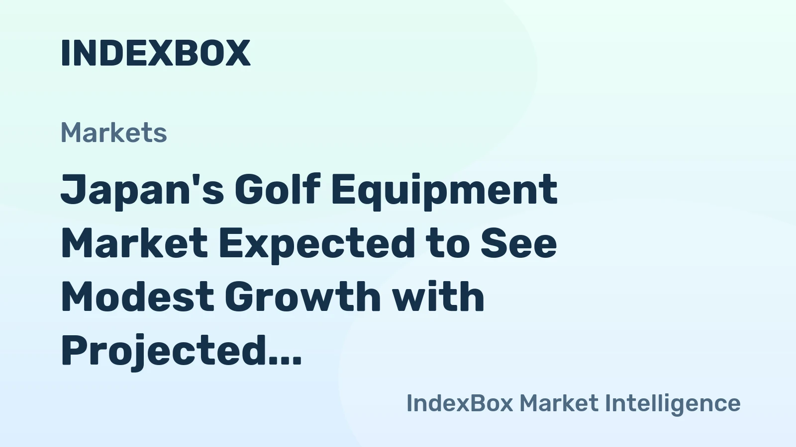 Japan's Golf Equipment Market Expected to See Modest Growth with Projected CAGR of +1.6%