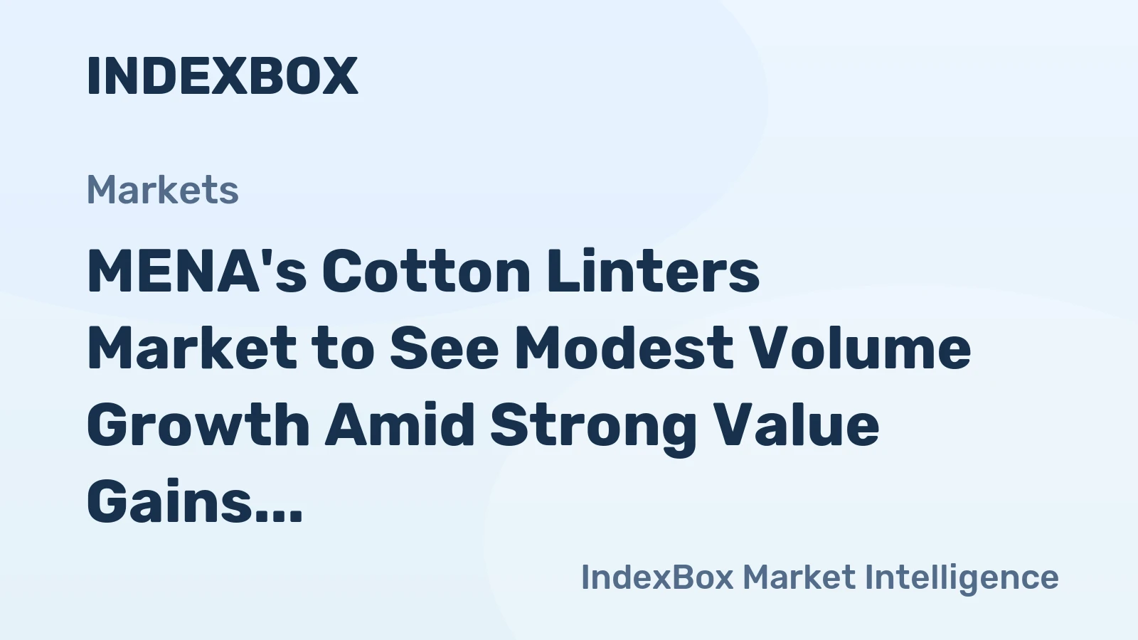 MENA's Cotton Linters Market to See Modest Volume Growth Amid Strong Value Gains