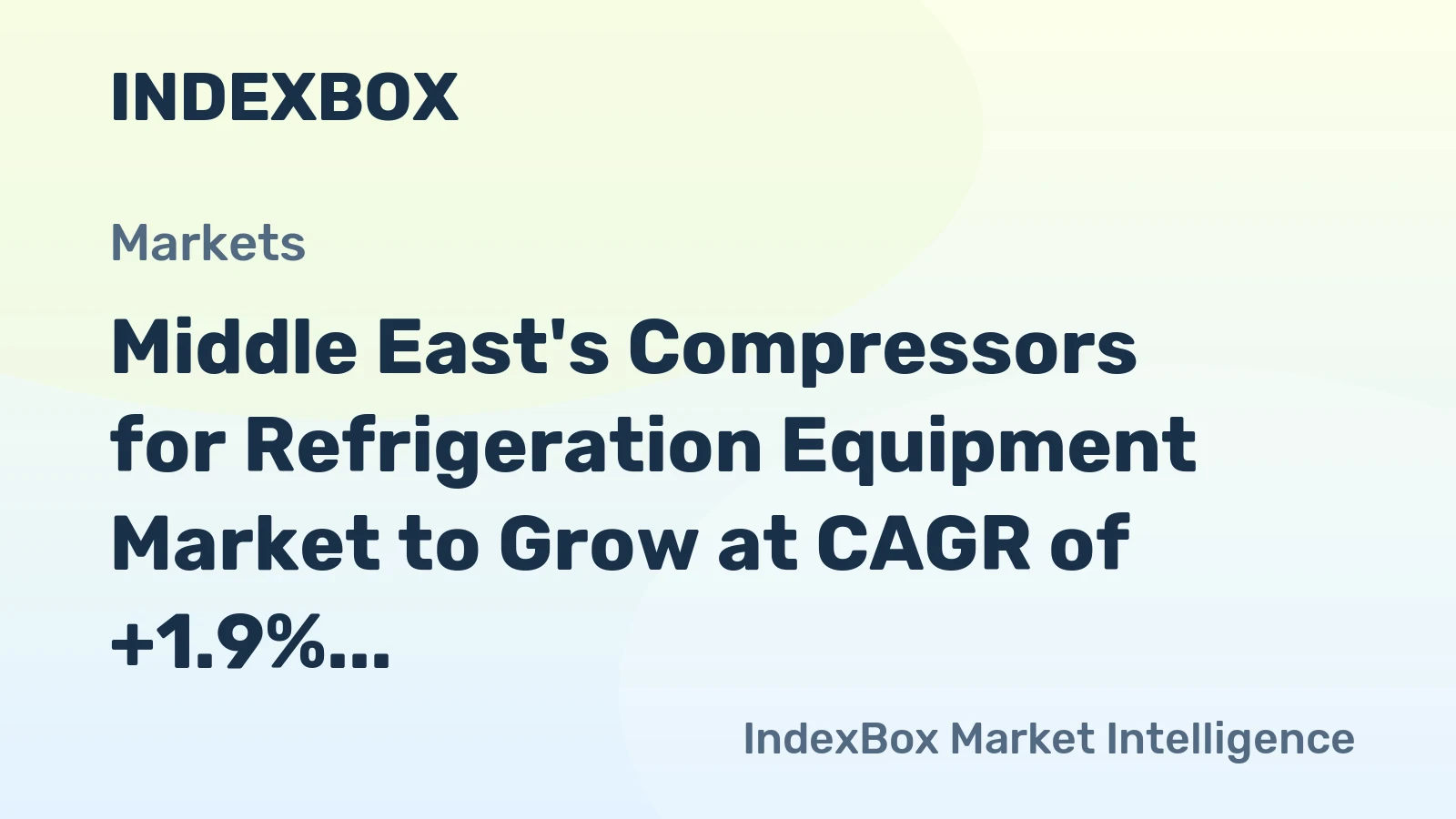 Middle East's Compressors for Refrigeration Equipment Market to Grow at CAGR of +1.9% Over Next Decade