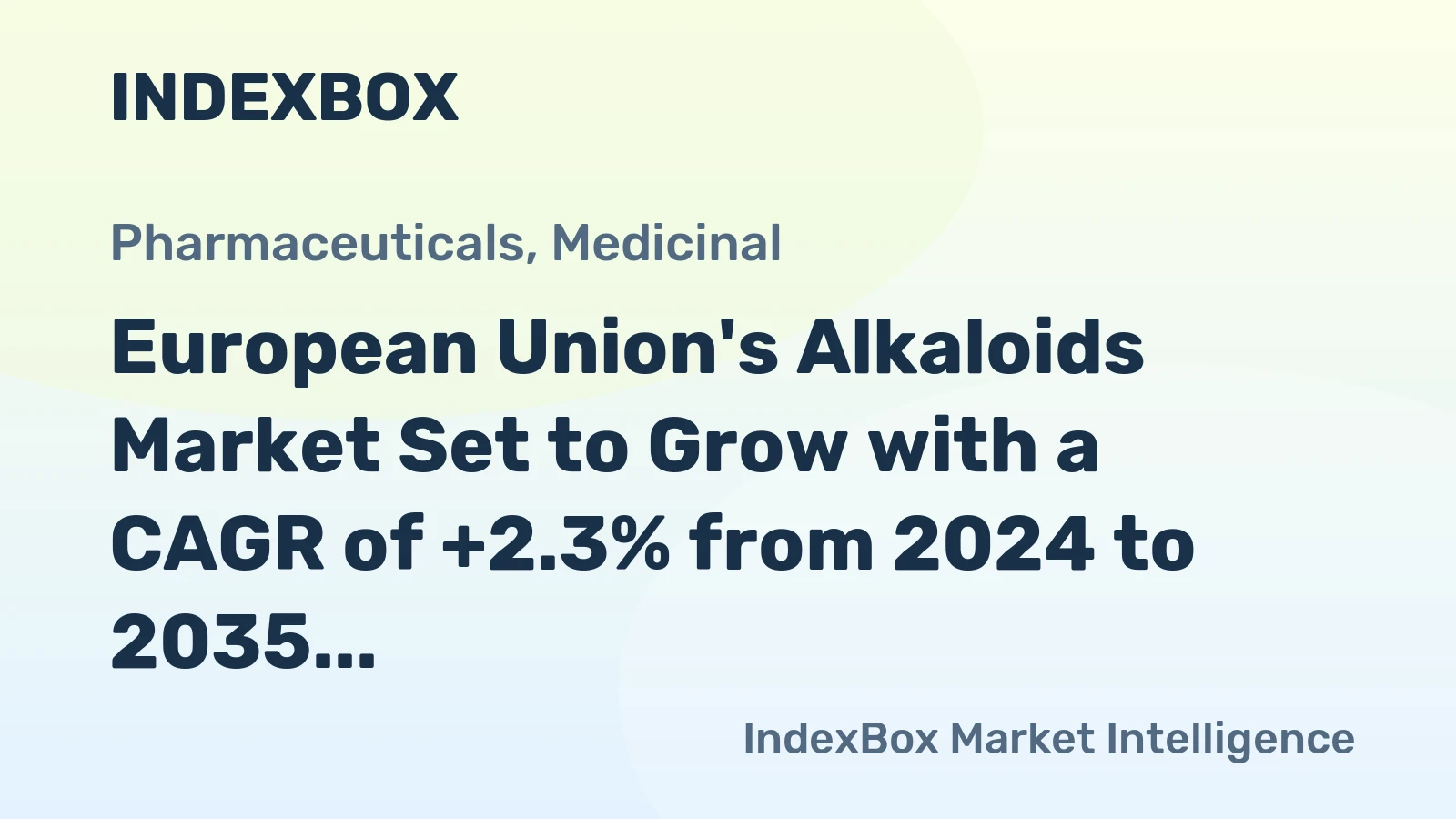 European Union's Alkaloids Market Set to Grow with a CAGR of +2.3% from 2024 to 2035