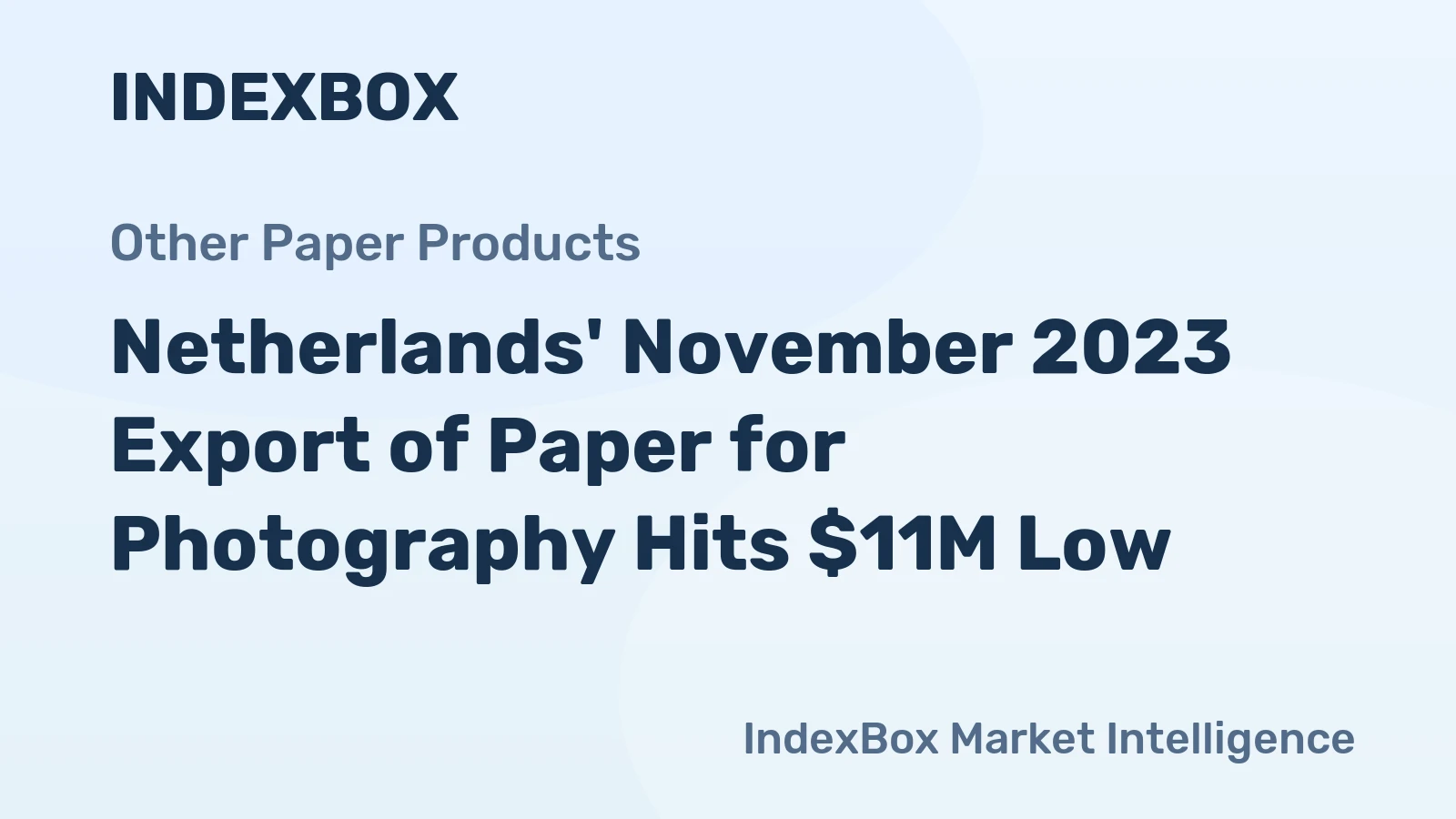 Netherlands' November 2023 Export of Paper for Photography Hits $11M Low