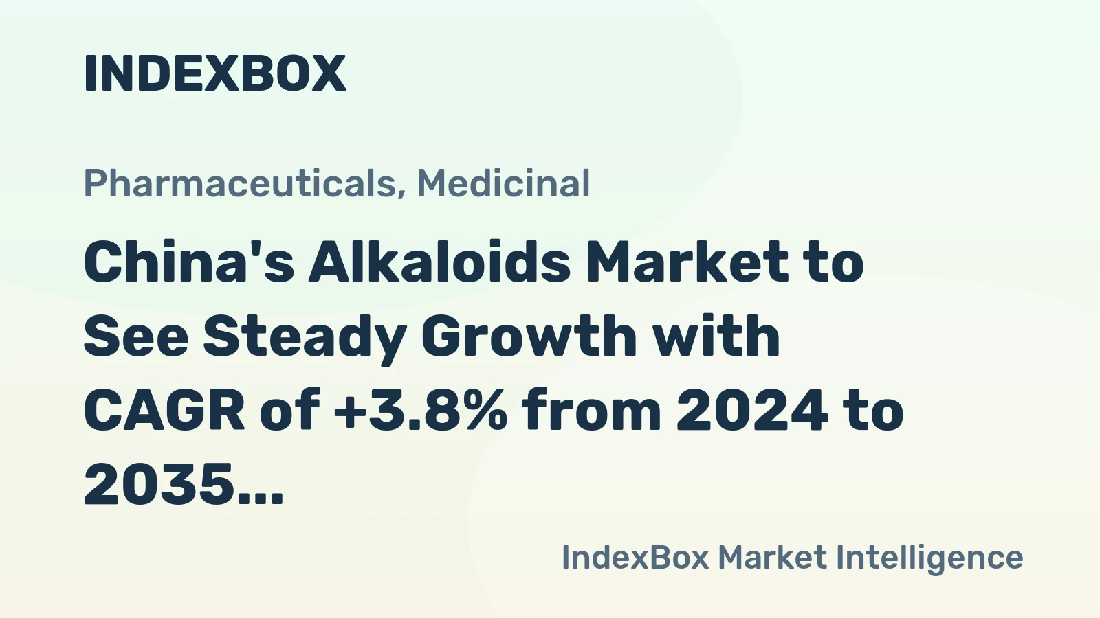 China's Alkaloids Market to See Steady Growth with CAGR of +3.8% from 2024 to 2035, Reaching $5.3B