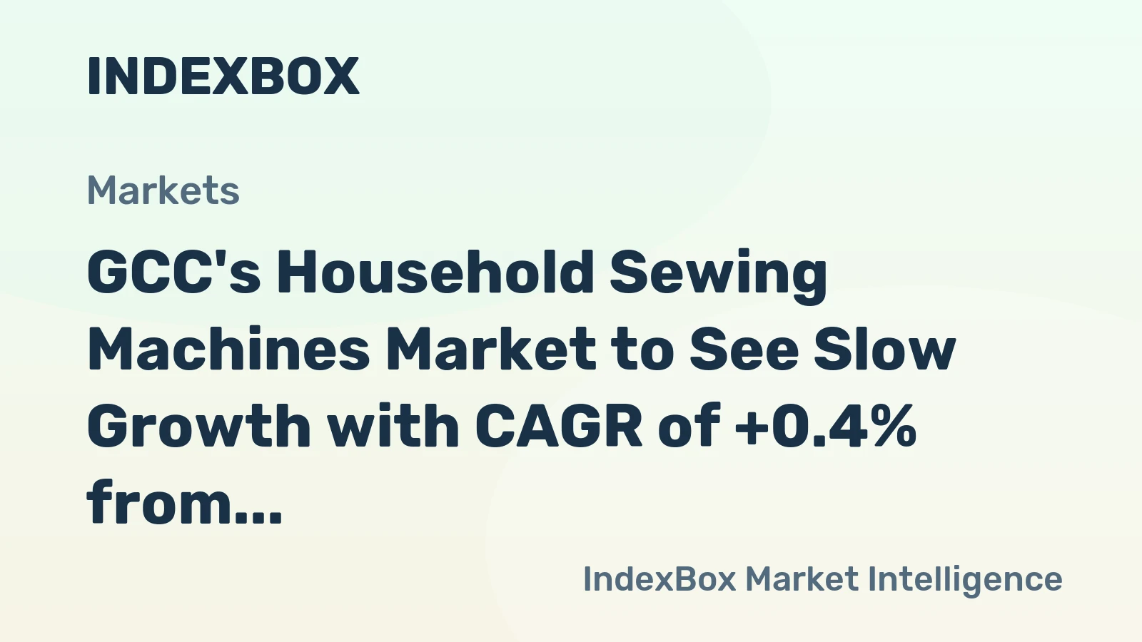 GCC's Household Sewing Machines Market to See Slow Growth with CAGR of +0.4% from 2024-2035