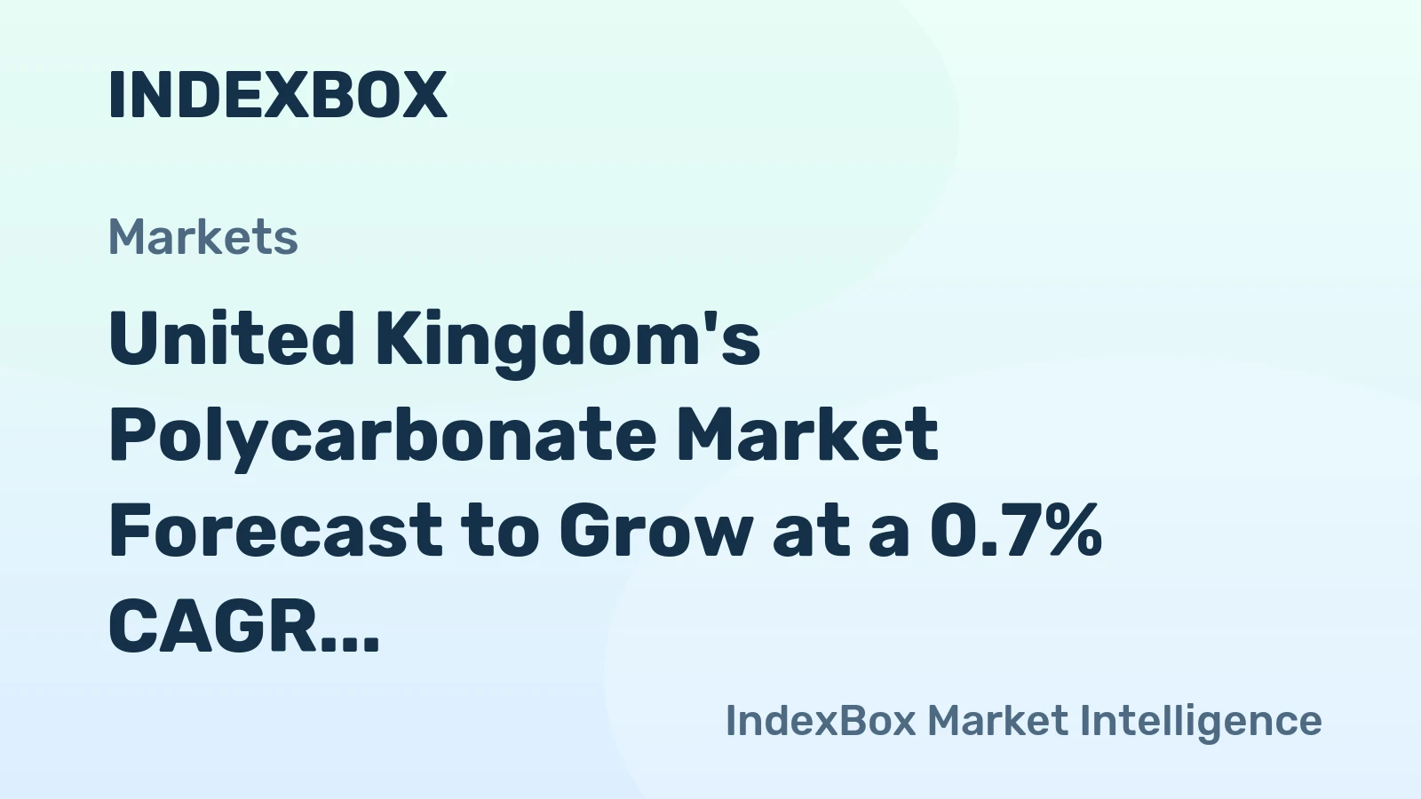 United Kingdom's Polycarbonate Market Forecast to Grow at a 0.7% CAGR