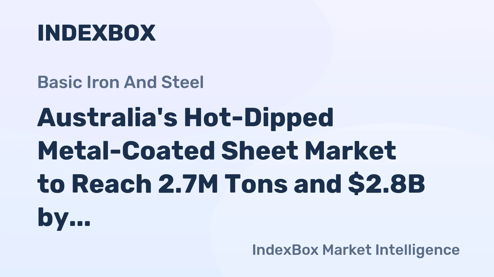 Australia's Hot-Dipped Metal-Coated Sheet Market to Reach 2.7M Tons and $2.8B by 2035