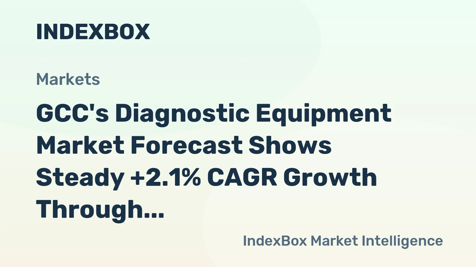 GCC's Diagnostic Equipment Market Forecast Shows Steady +2.1% CAGR Growth Through 2035