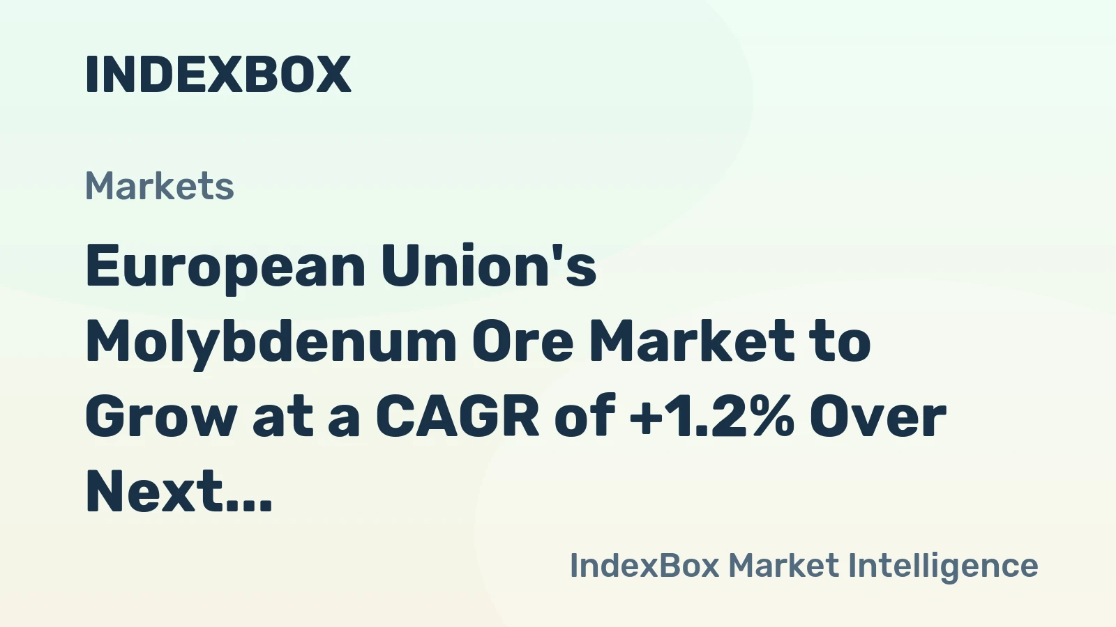 European Union's Molybdenum Ore Market to Grow at a CAGR of +1.2% Over Next Decade