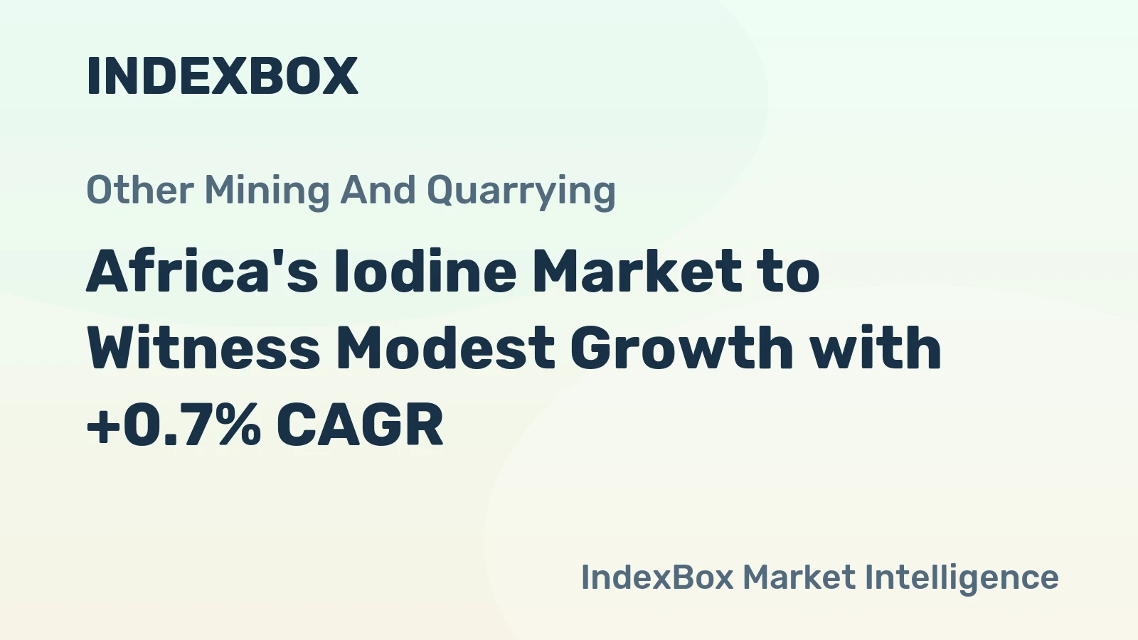 Africa's Iodine Market to Witness Modest Growth with +0.7% CAGR
