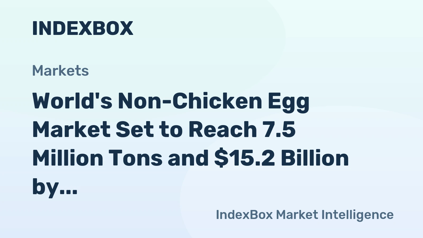 World's Non-Chicken Egg Market Set to Reach 7.5 Million Tons and $15.2 Billion by 2035