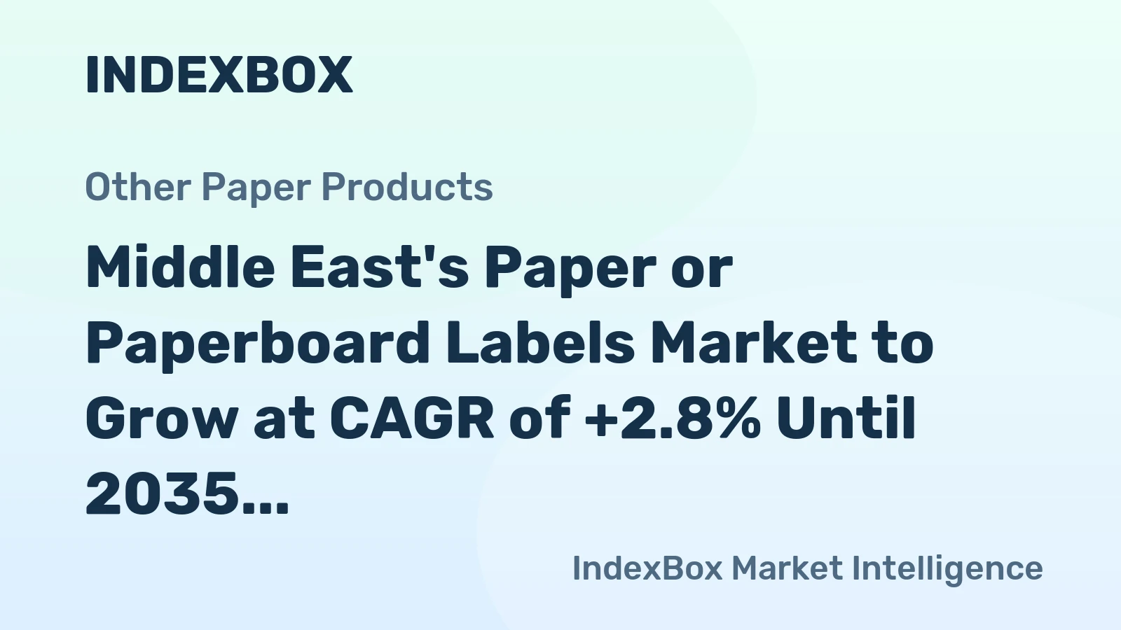 Middle East's Paper or Paperboard Labels Market to Grow at CAGR of +2.8% Until 2035
