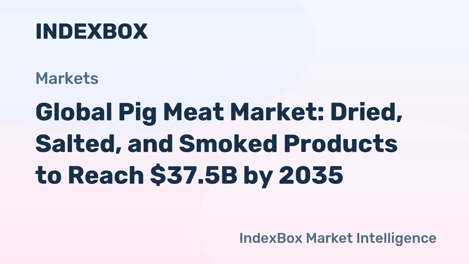 Global Pig Meat Market: Dried, Salted, and Smoked Products to Reach $37.5B by 2035