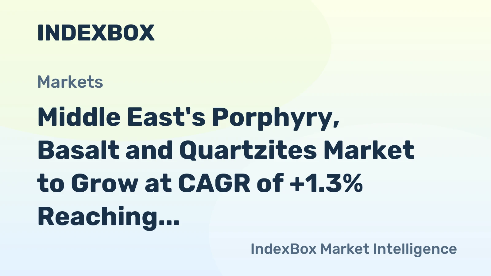 Middle East's Porphyry, Basalt and Quartzites Market to Grow at CAGR of +1.3% Reaching $1.9B by 2035