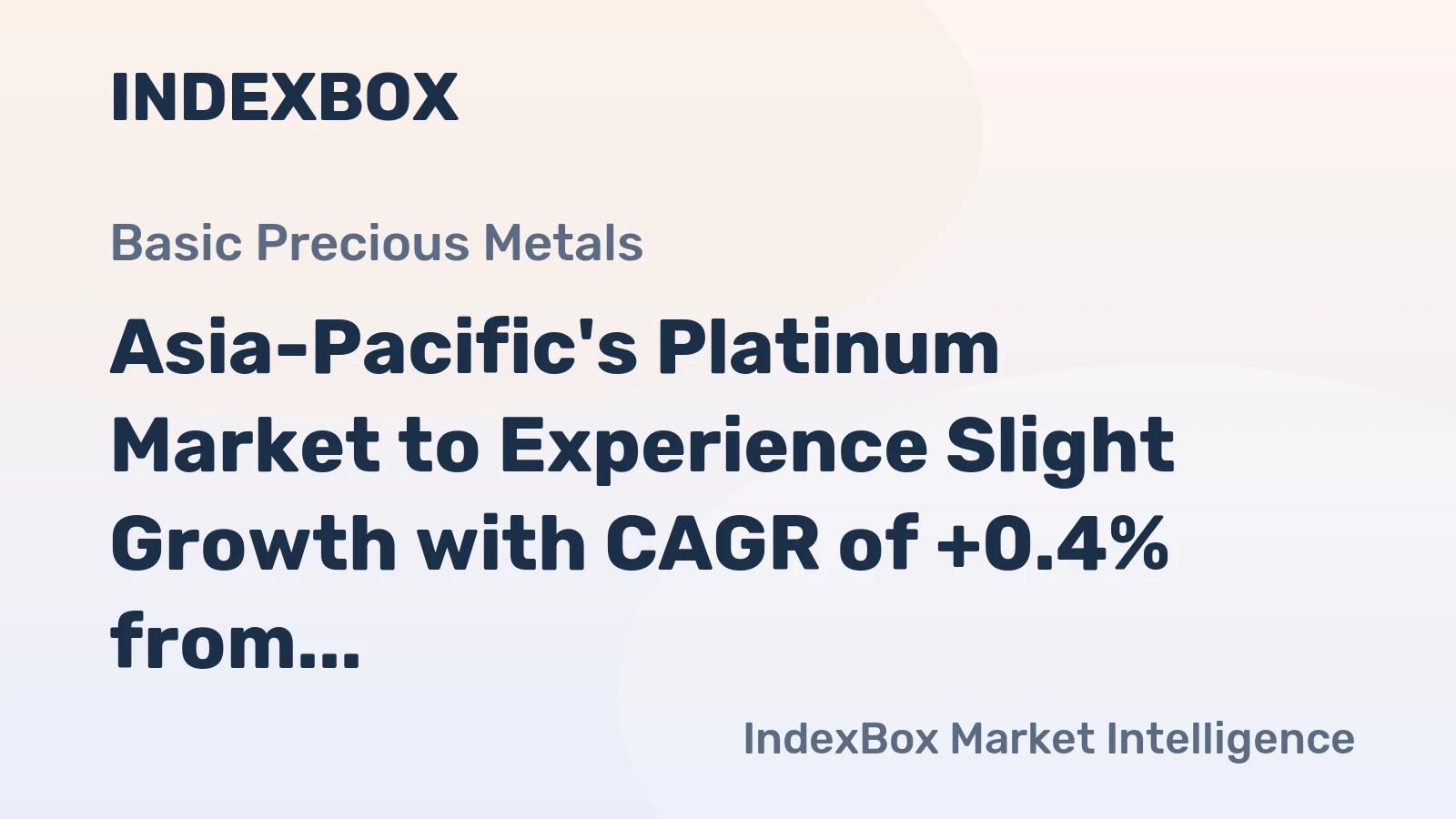 Asia-Pacific's Platinum Market to Experience Slight Growth with CAGR of +0.4% from 2024 to 2035