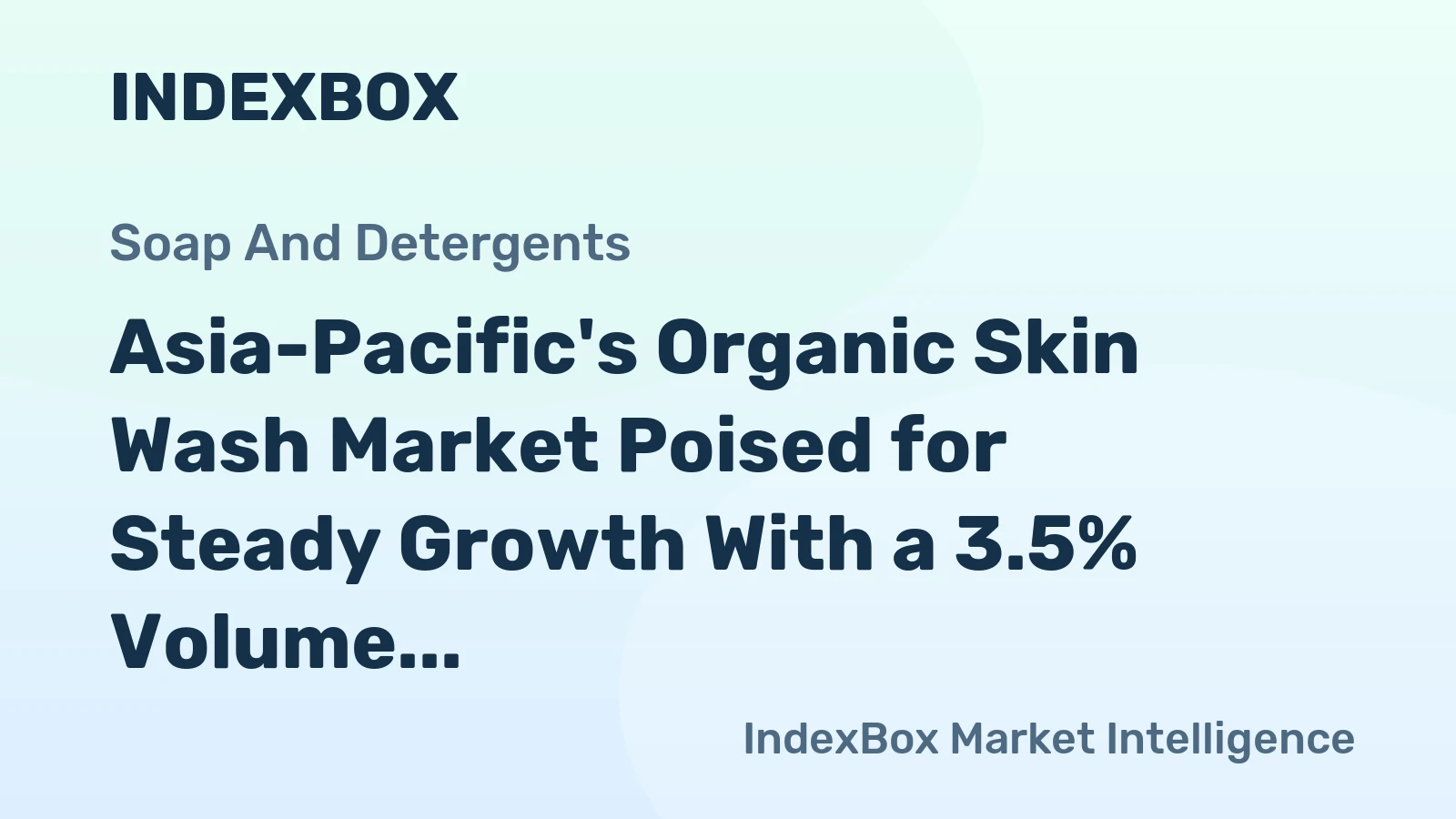 Asia-Pacific's Organic Skin Wash Market Poised for Steady Growth With a 3.5% Volume CAGR Through 2035