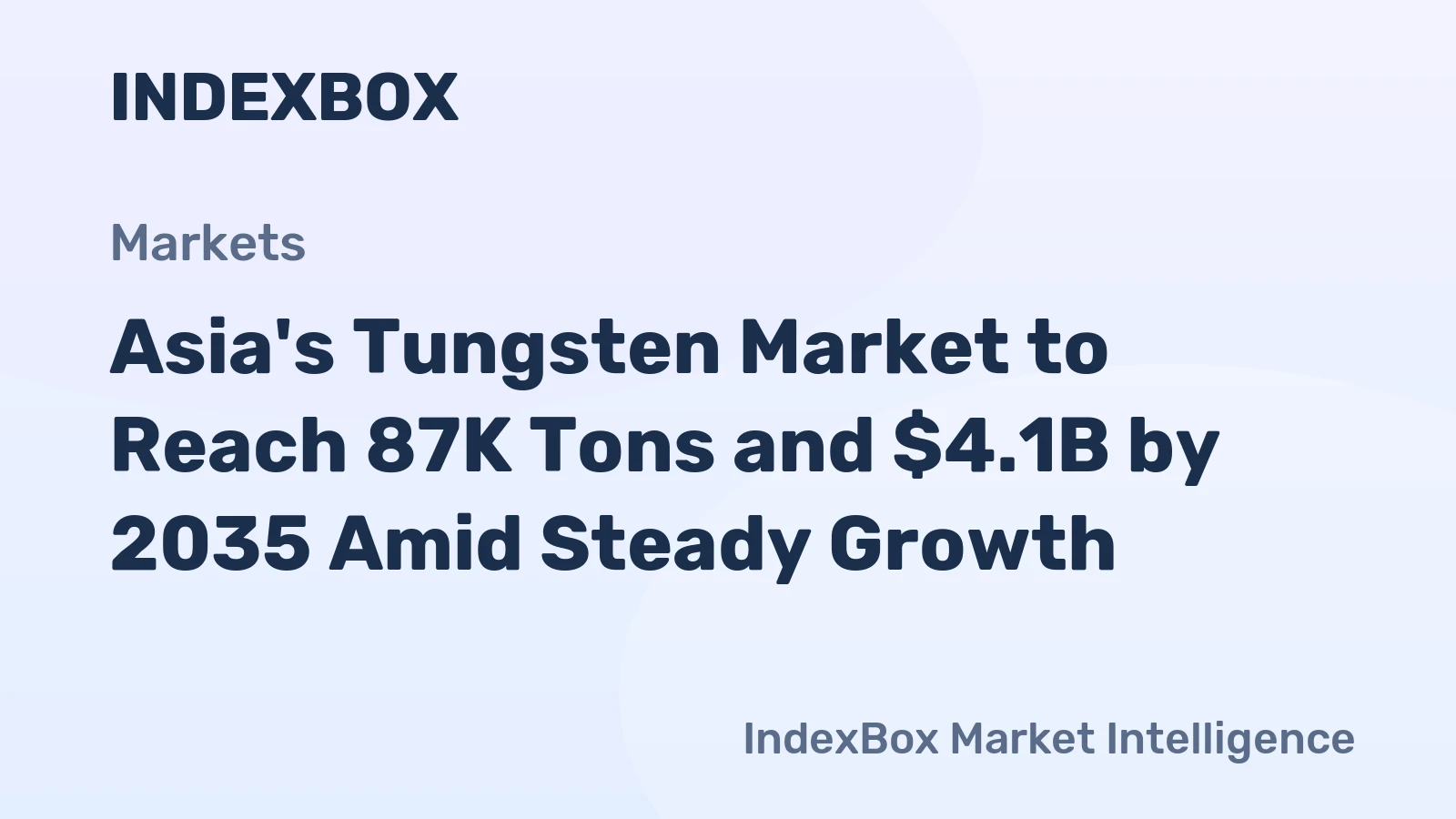 Asia's Tungsten Market to Reach 87K Tons and $4.1B by 2035 Amid Steady Growth