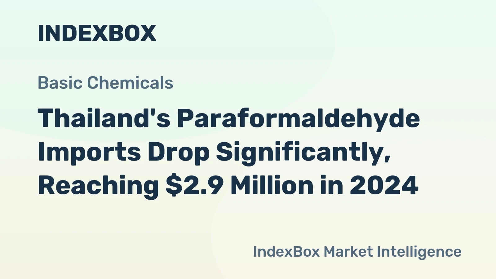 Thailand's Paraformaldehyde Imports Drop Significantly, Reaching $2.9 Million in 2024