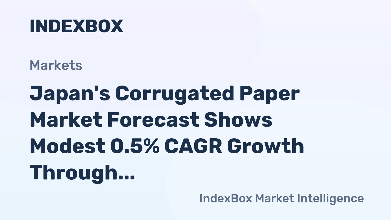 Japan's Corrugated Paper Market Forecast Shows Modest 0.5% CAGR Growth Through 2035