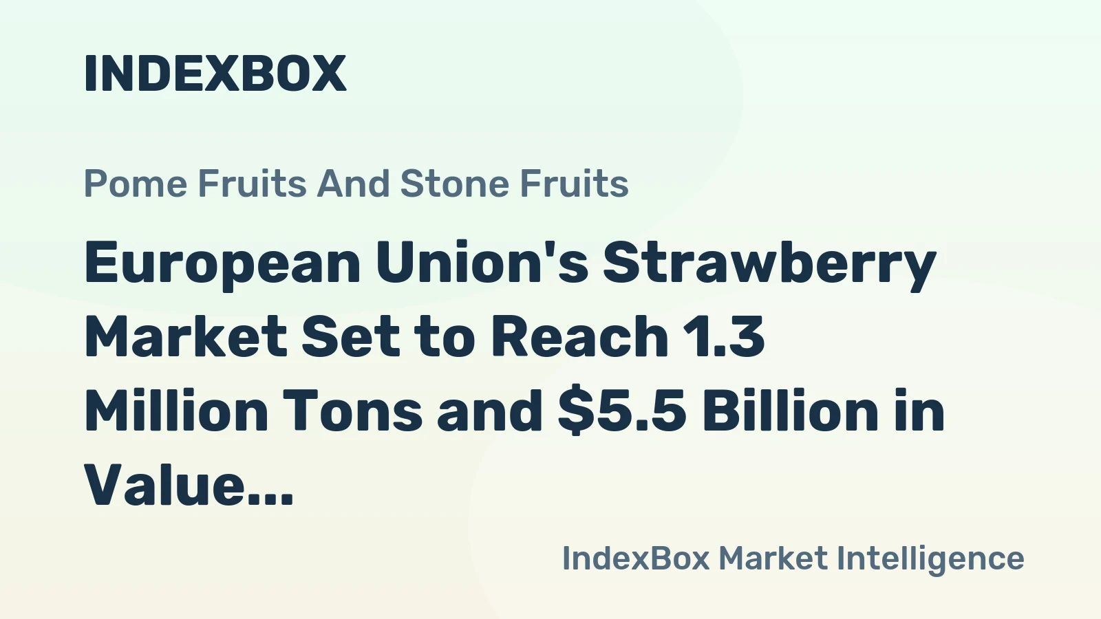 European Union's Strawberry Market Set to Reach 1.3 Million Tons and $5.5 Billion in Value