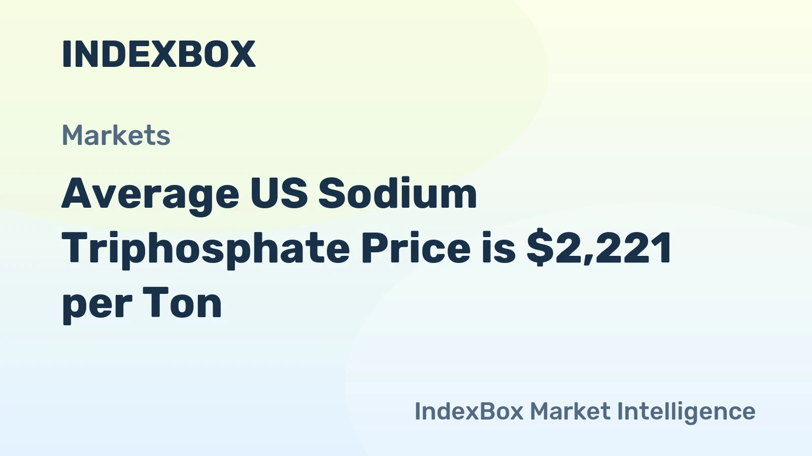 Average US Sodium Triphosphate Price is $2,221 per Ton