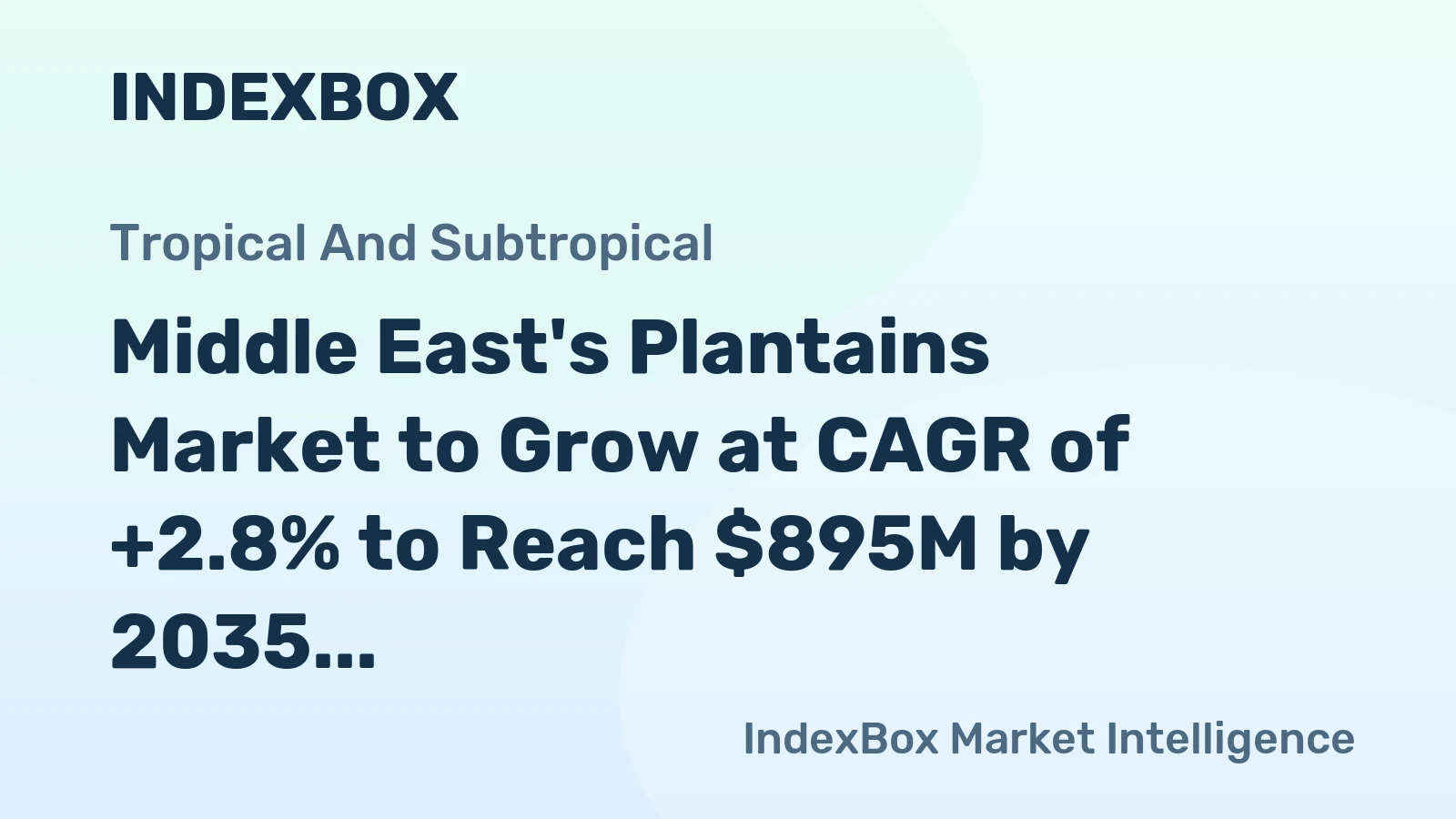 Middle East's Plantains Market to Grow at CAGR of +2.8% to Reach $895M by 2035