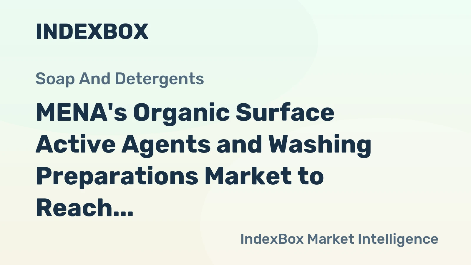 MENA's Organic Surface Active Agents and Washing Preparations Market to Reach 11M Tons by 2035, Valued at $19.1B