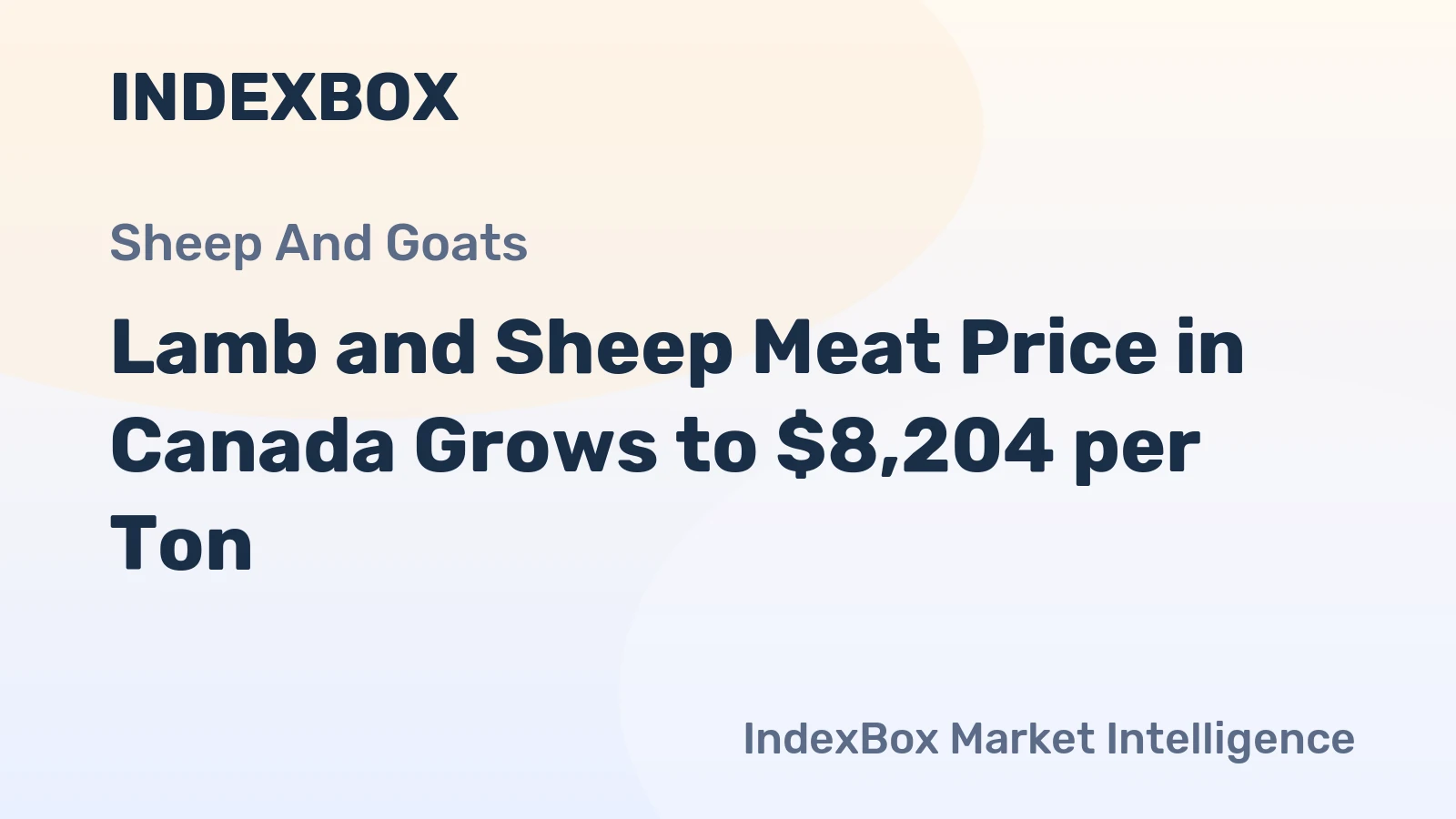 Lamb and Sheep Meat Price in Canada Grows to $8,204 per Ton