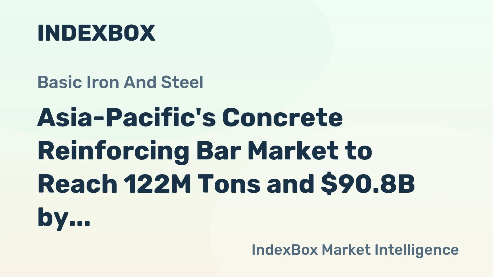 Asia-Pacific's Concrete Reinforcing Bar Market to Reach 122M Tons and $90.8B by 2035