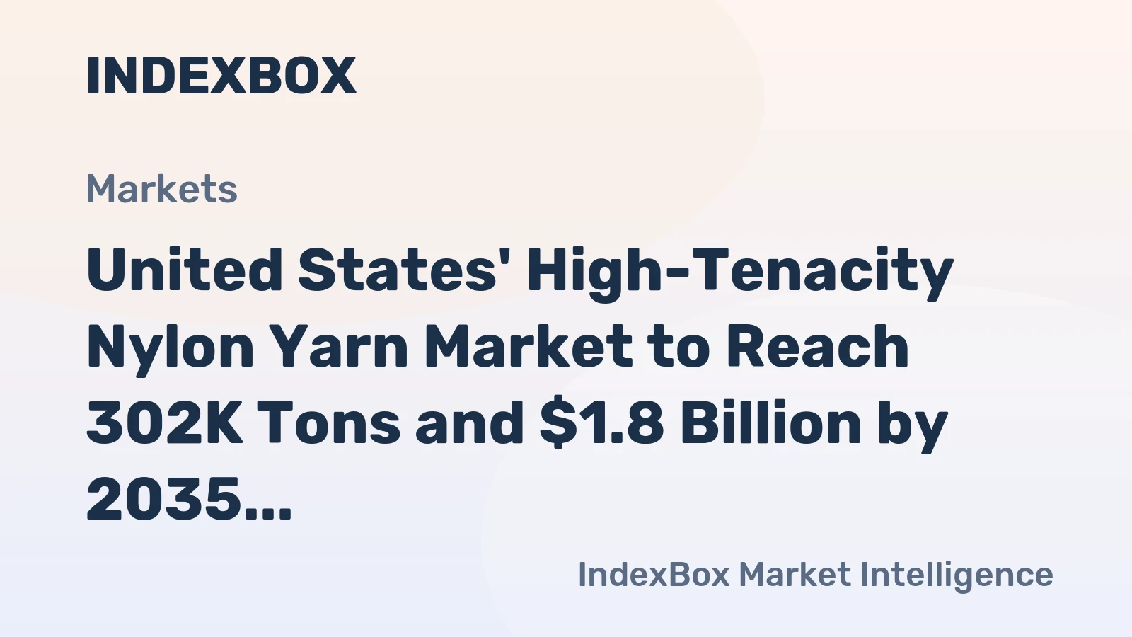 United States' High-Tenacity Nylon Yarn Market to Reach 302K Tons and $1.8 Billion by 2035