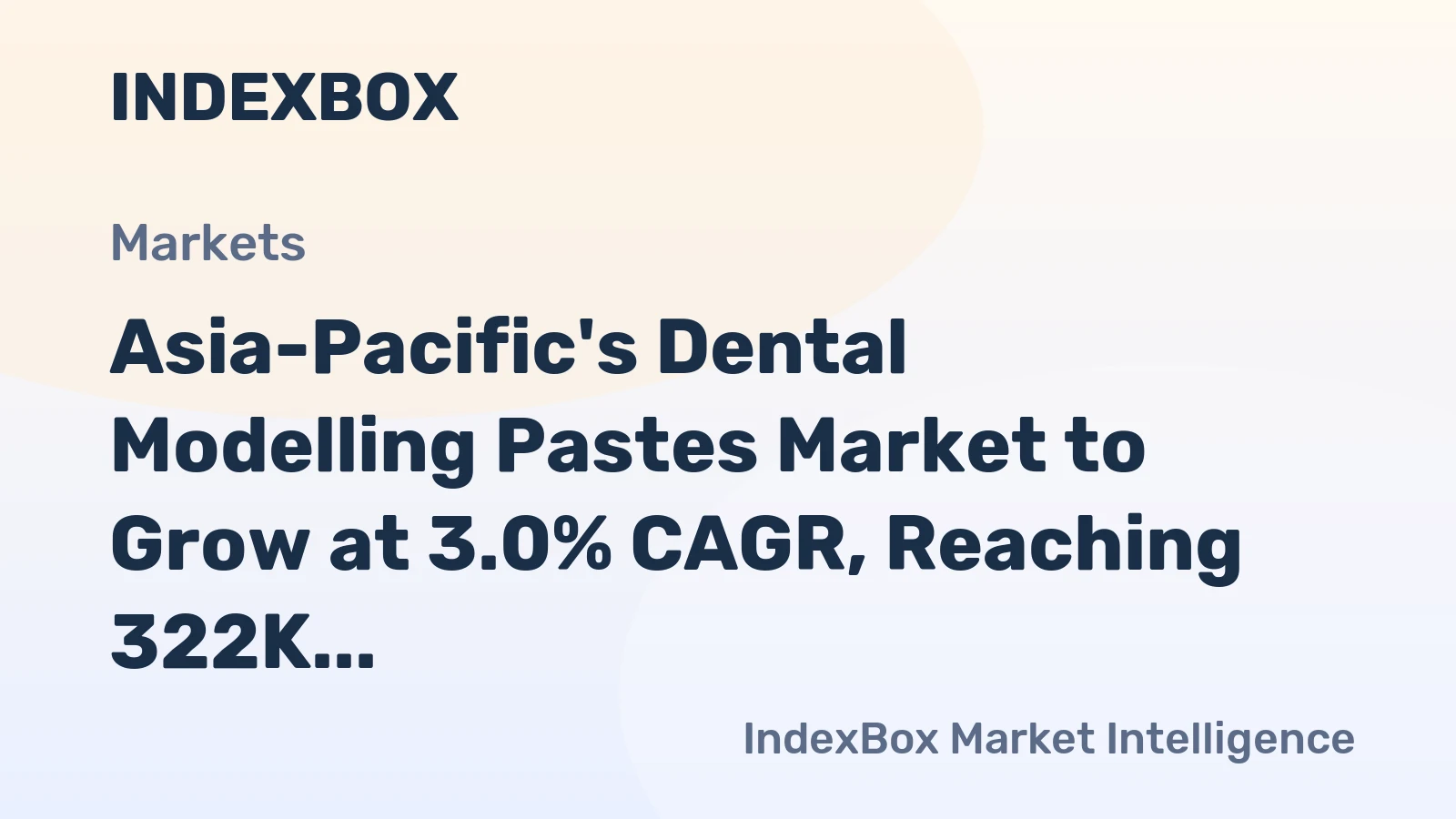 Asia-Pacific's Dental Modelling Pastes Market to Grow at 3.0% CAGR, Reaching 322K Tons by 2035