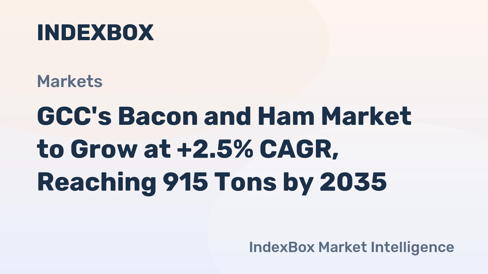 GCC's Bacon and Ham Market to Grow at +2.5% CAGR, Reaching 915 Tons by 2035
