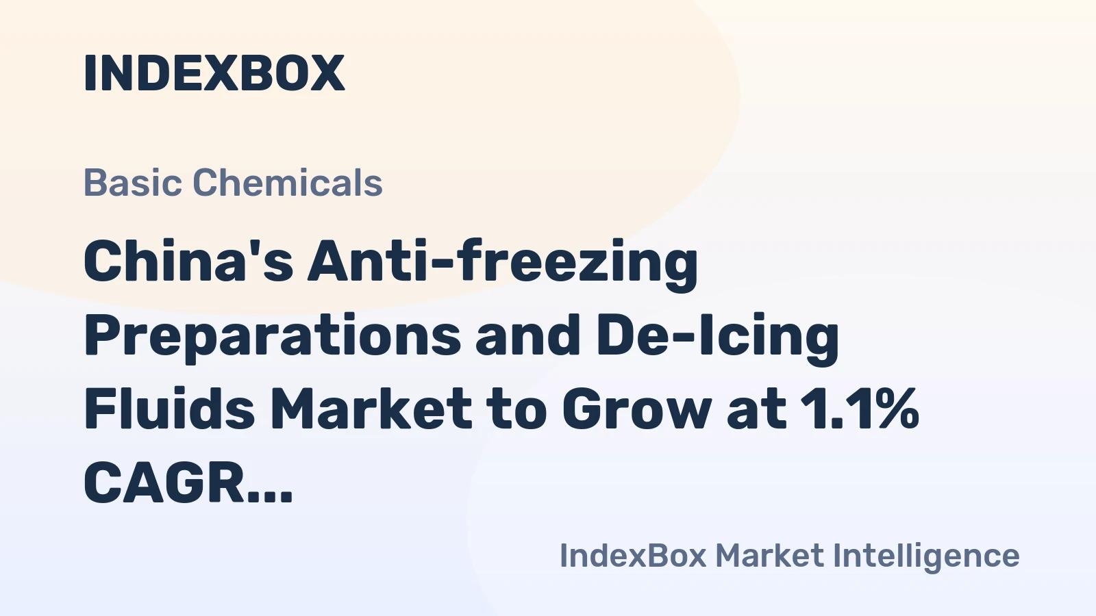 China's Anti-freezing Preparations and De-Icing Fluids Market to Grow at 1.1% CAGR, Reaching 1.8M Tons by 2035